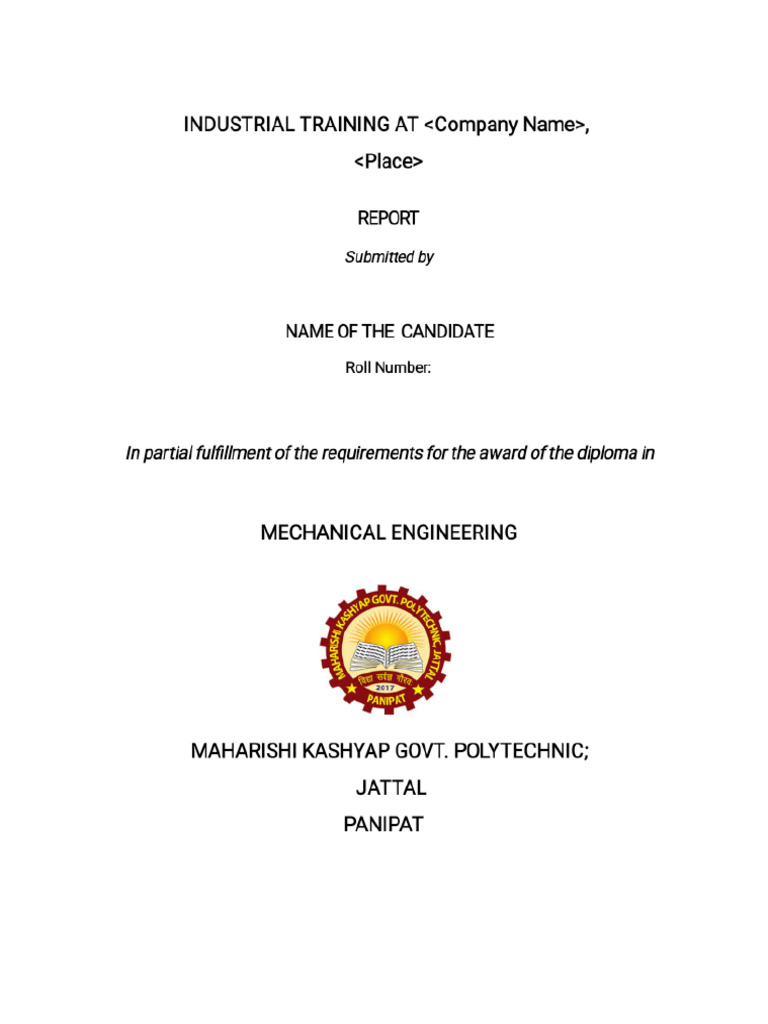 Industrial Training Report | PDF