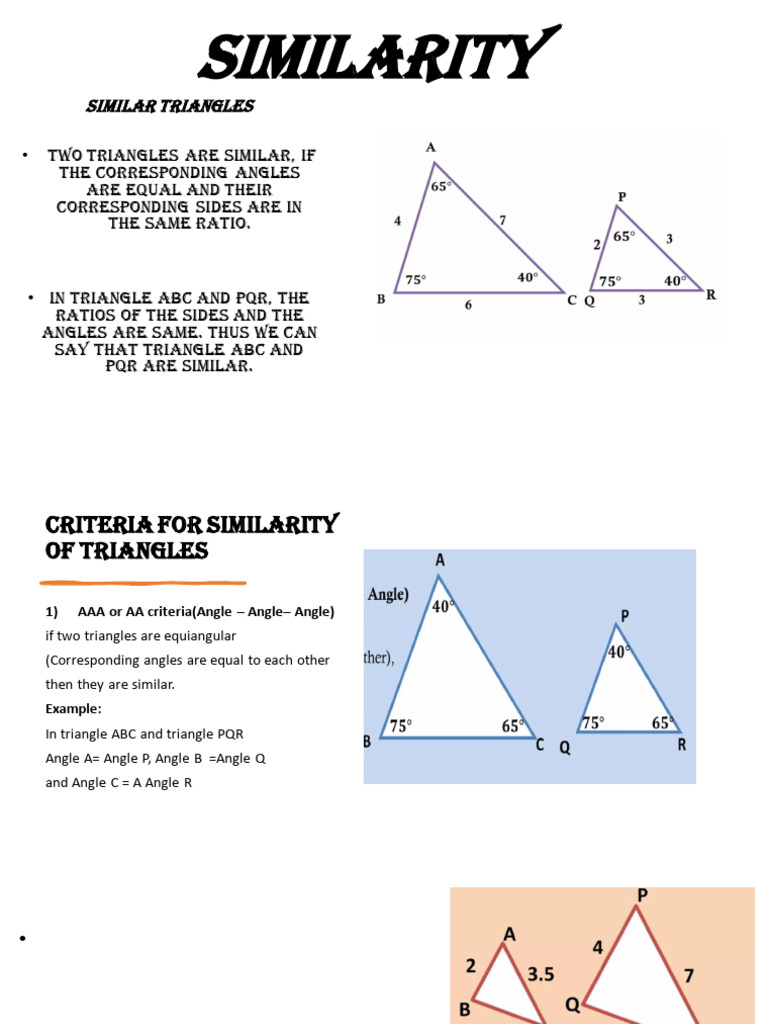 Similarity: Similar Triangles | PDF