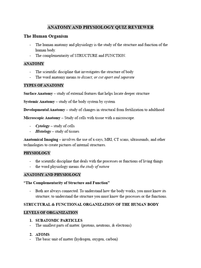 Human Anatomy & Physiology Quiz Guide | PDF | Carbohydrates | Chemical Bond