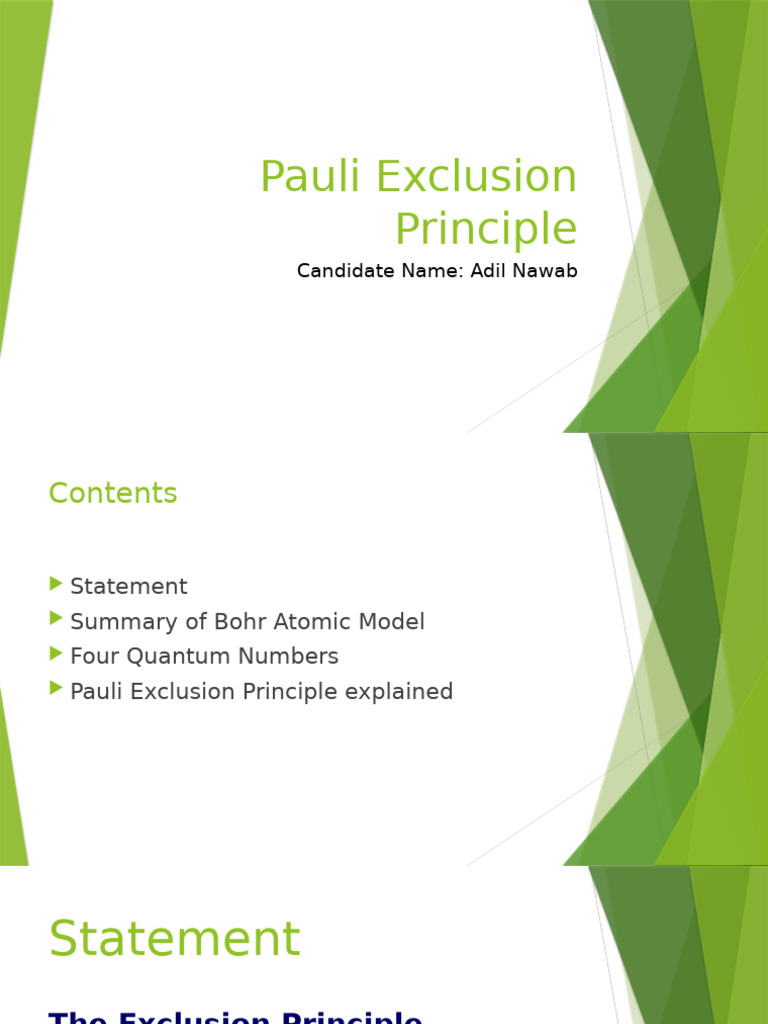Understanding the Pauli Exclusion Principle | PDF | Atomic Orbital ...