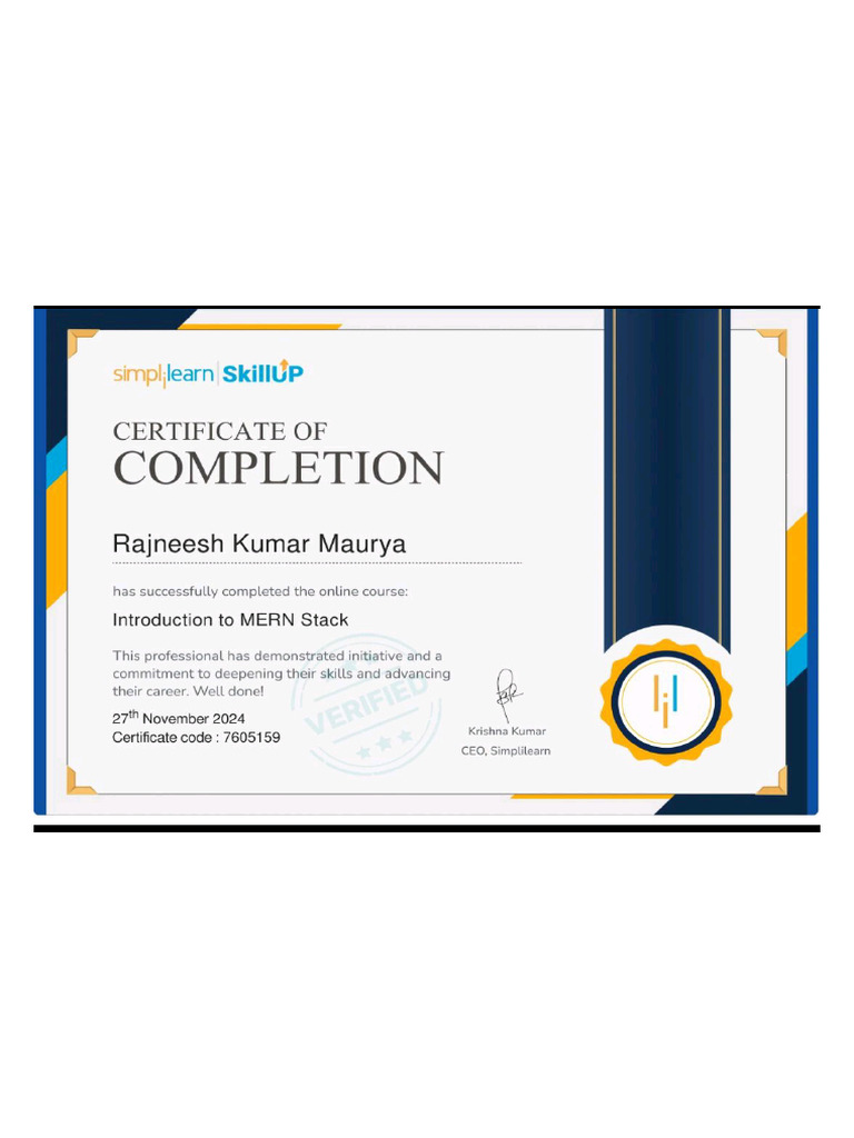 Mern Certificate | PDF