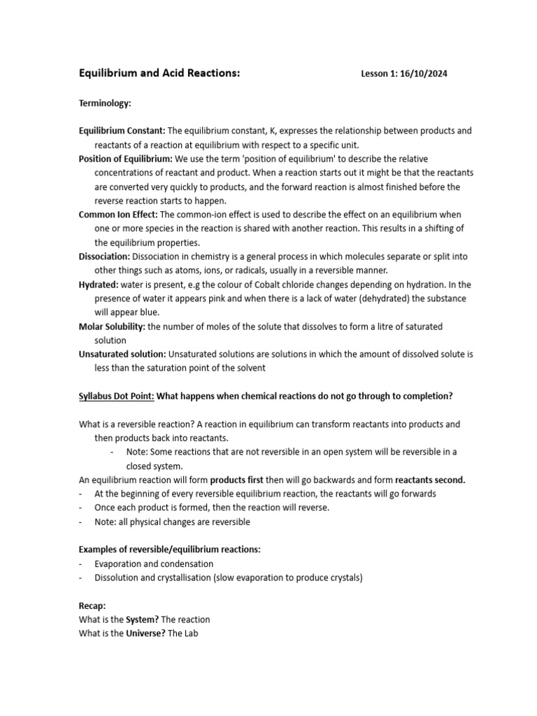Module 5 Summary Notes Chemistry 67c2603f62ed2 | PDF | Chemical ...