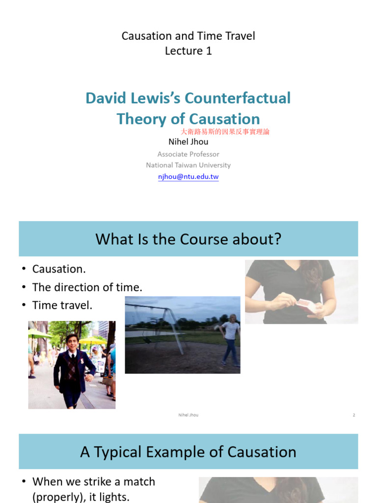 Phil of Causation - Lecture 1 - Counterfactual Theory of Causation ...