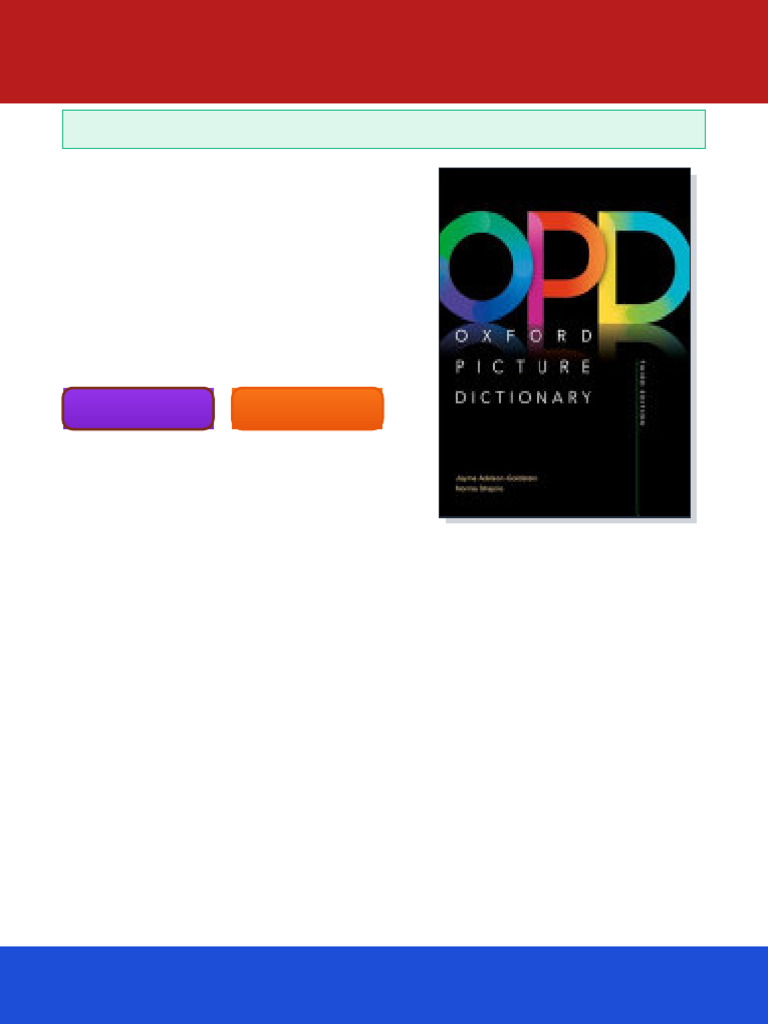Oxford Picture Dictionary 3rd Edition Jayme Adelson Goldstein Norma ...