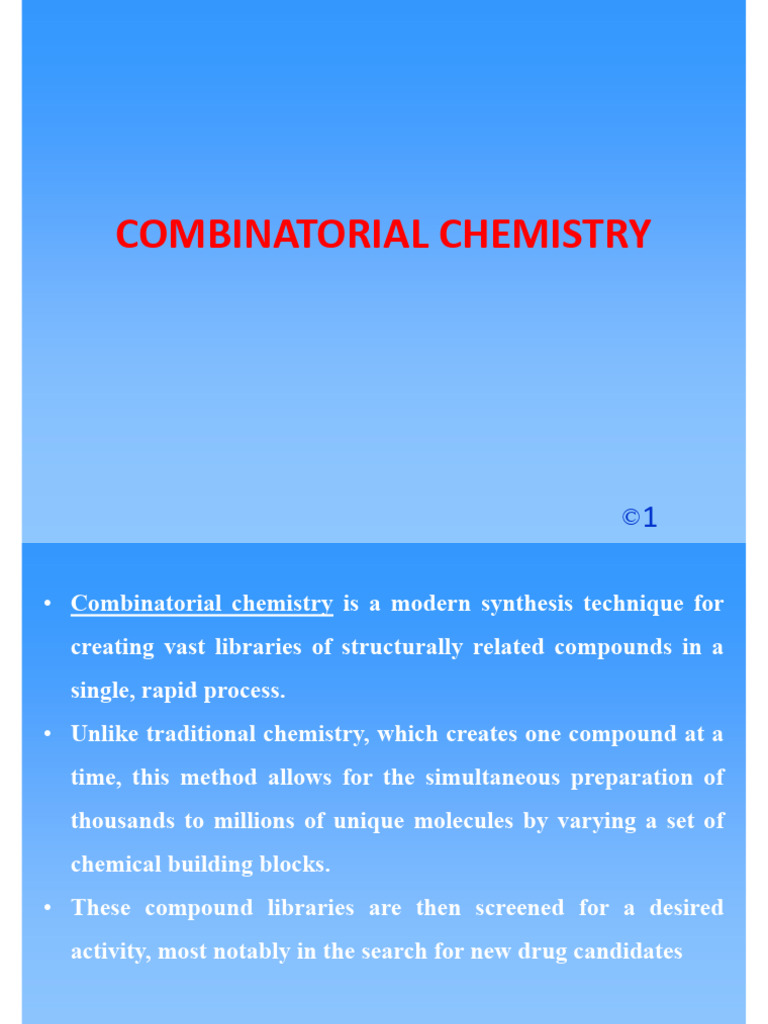 Combinatorial Chemistry Techniques Overview | PDF | Alanine | Glycine
