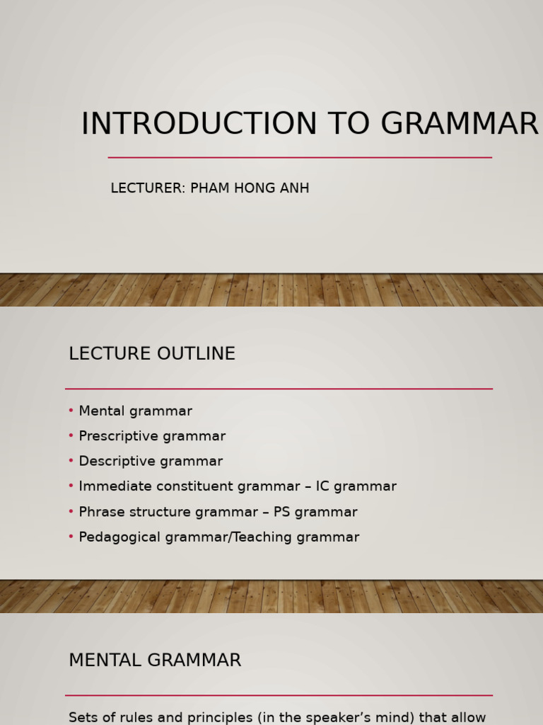 Overview of Grammar Types and Concepts | PDF