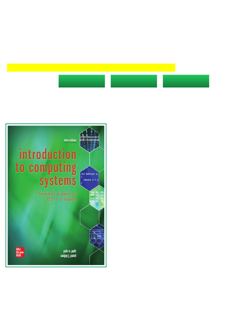 Introduction To Computing Systems From Bits & Gates To C C & Beyond ...