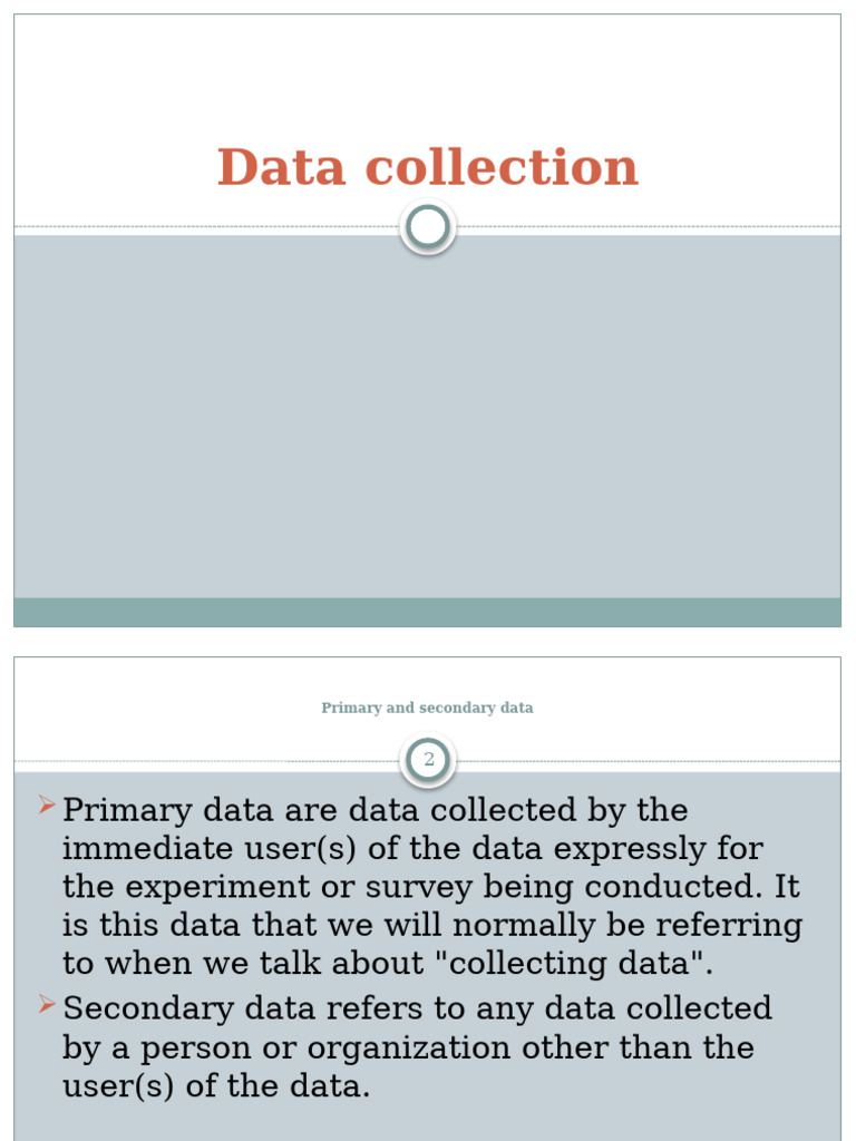 Data collection (1) | PDF | Sampling (Statistics) | Survey Methodology