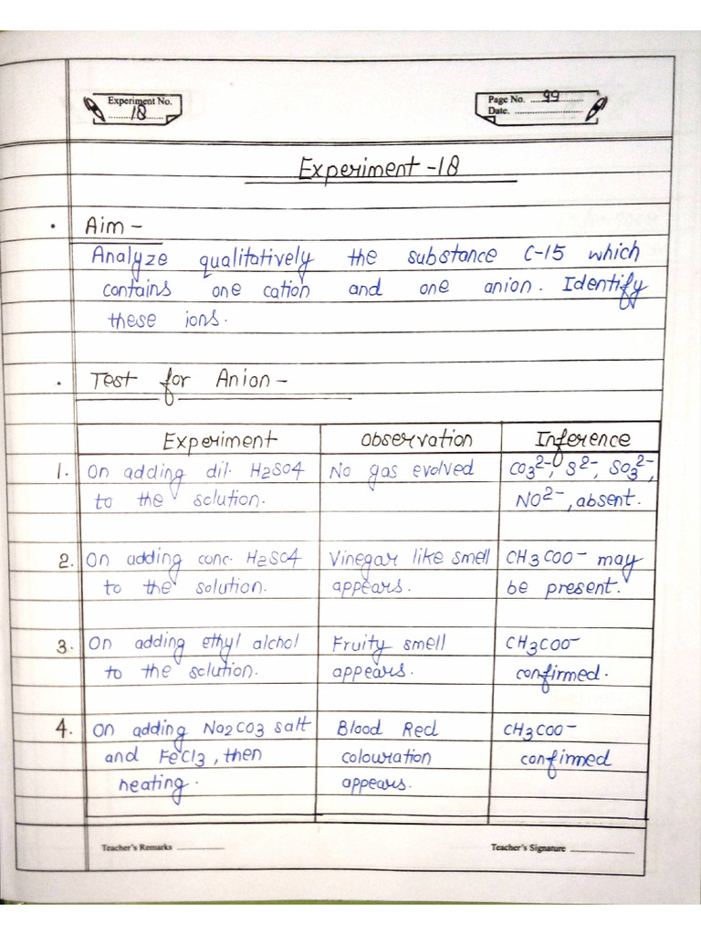 Chemistry Exp 18 | PDF