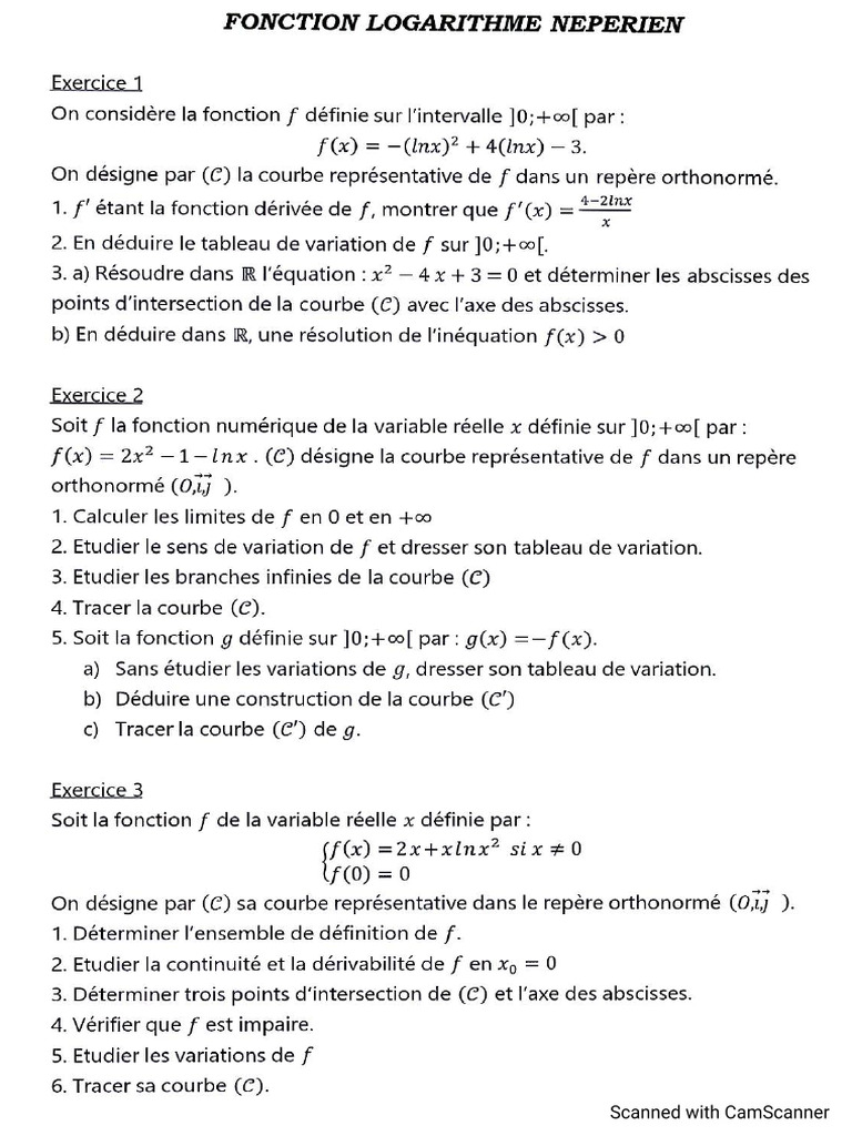 fonctions logarithme | PDF