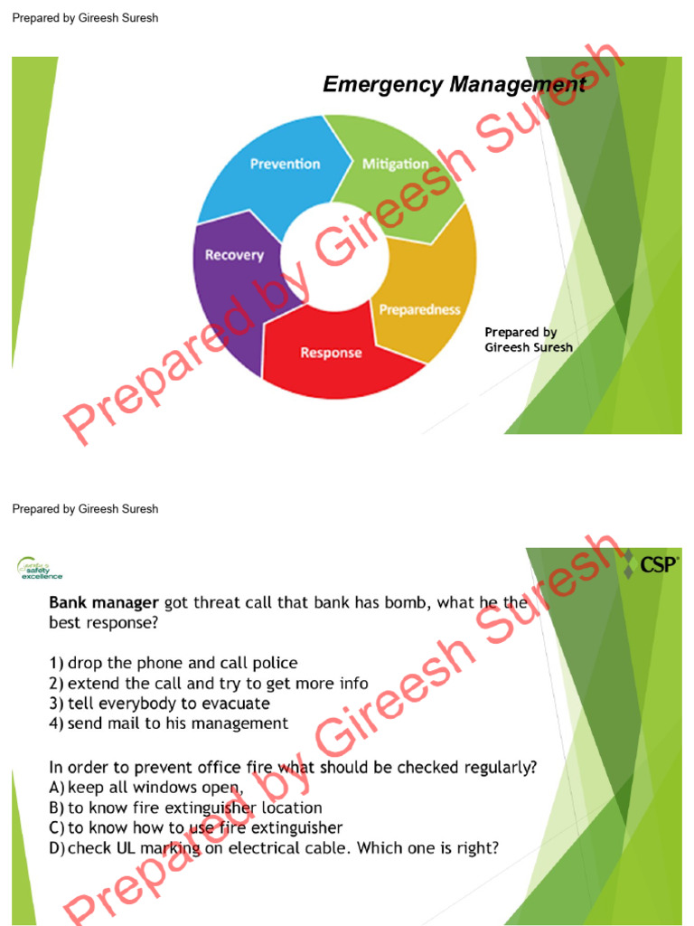 Emergency Management Learner Handouts | PDF