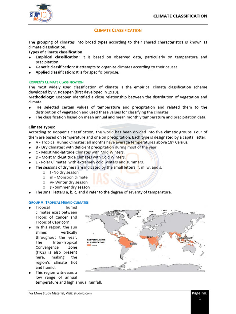 Climate Classification Overview | PDF | Subtropics | Temperate Climate
