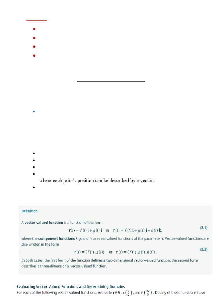 Domain, Derivative and Integration of Vector Valued Function | PDF ...