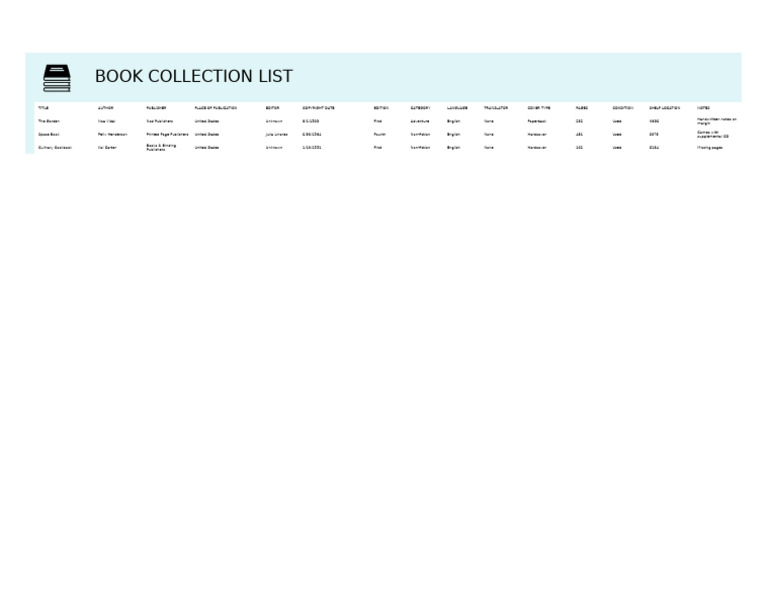 Book Collection List | PDF