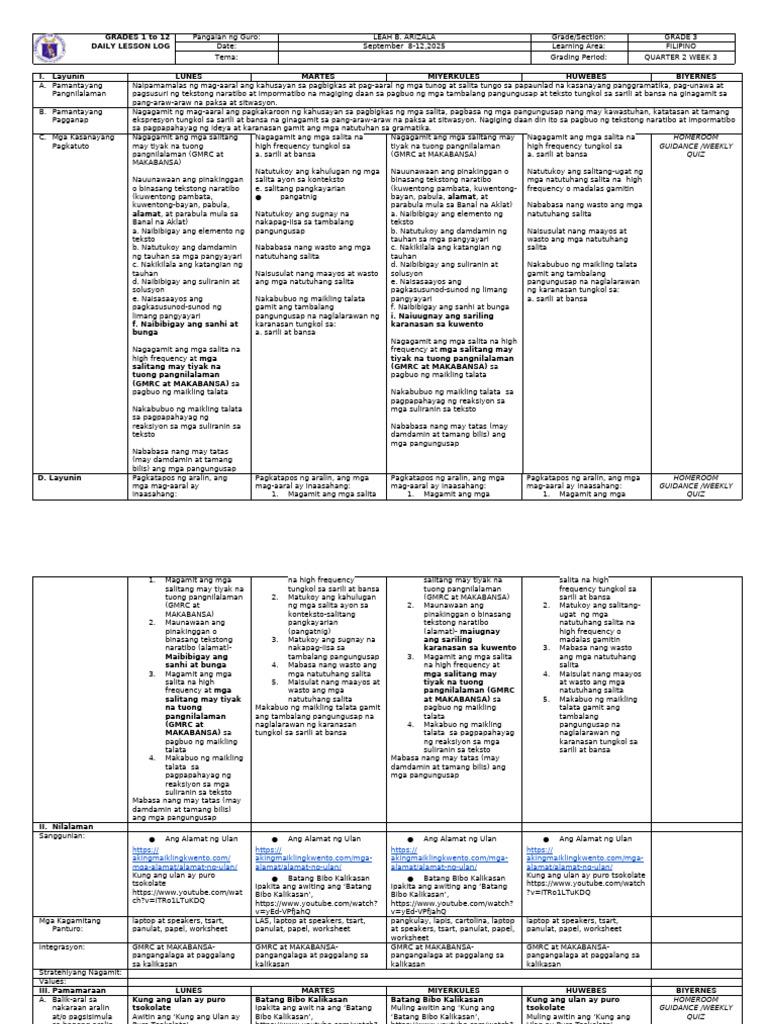 Filipino DLL | PDF