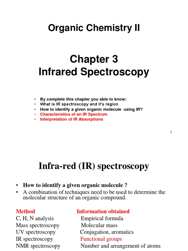 Chapter3 IR1 | PDF | Infrared Spectroscopy | Spectroscopy