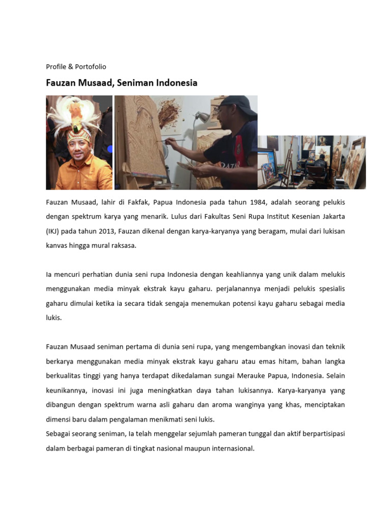 Biography Singkat - Fauzan Musaad - Indonesian Artist - Indonesia ...