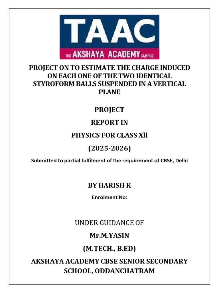 K Harish's Project | PDF | Force | Physical Phenomena