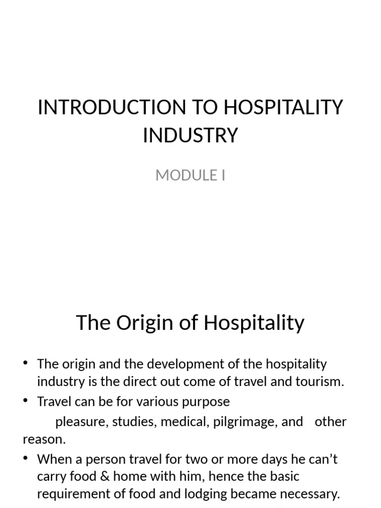 History of the Hospitality Industry | PDF | Hotel | Inn