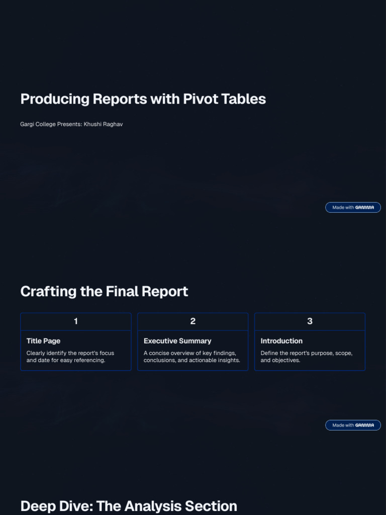 Producing Reports With Pivot Tables | PDF
