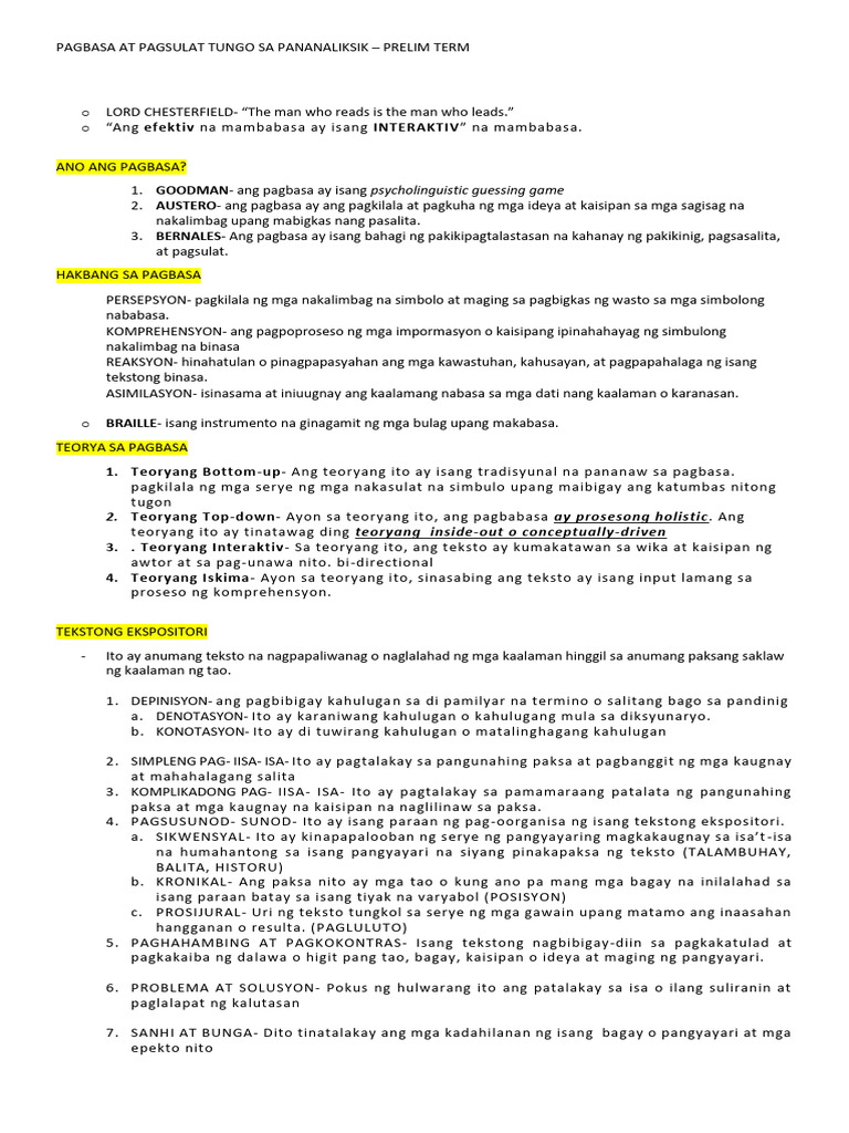 Prelim Reviewer | PDF