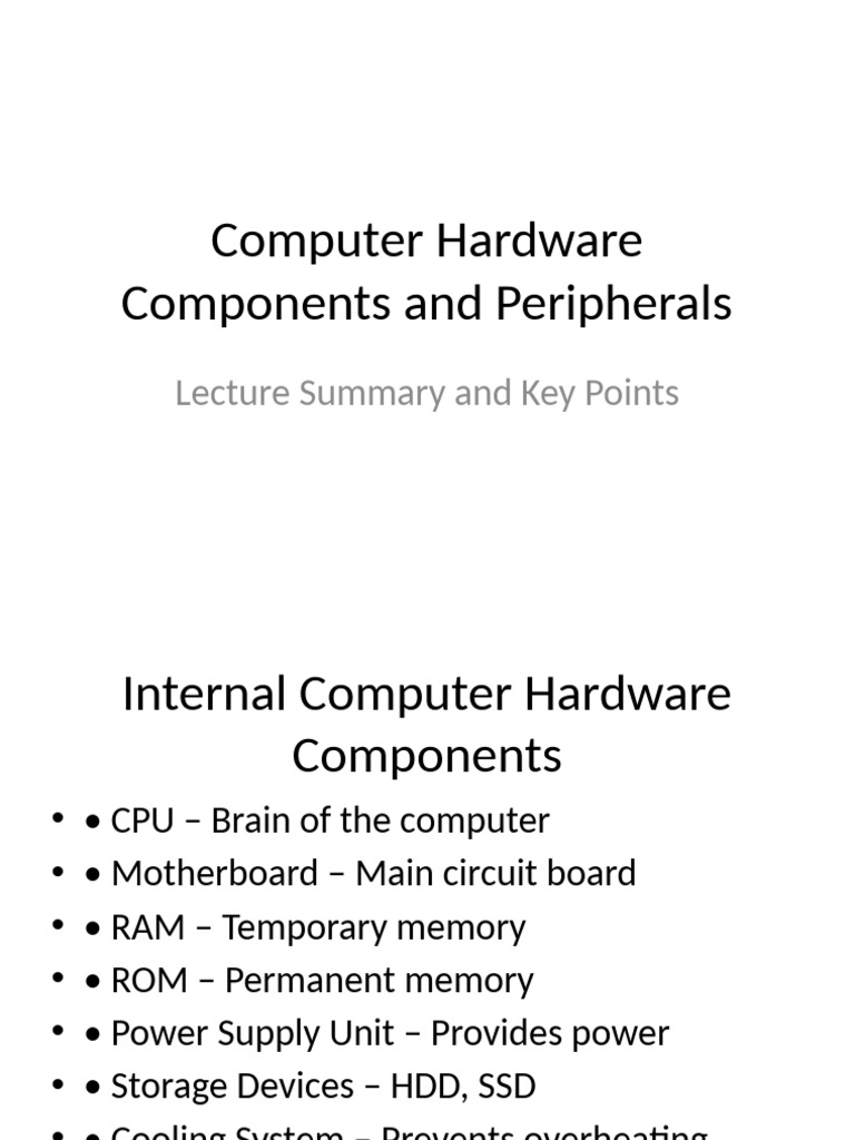 Computer Hardware and Peripherals | PDF