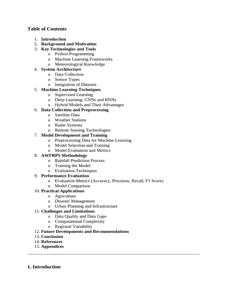 Table of Contents | PDF | Machine Learning | Weather Forecasting