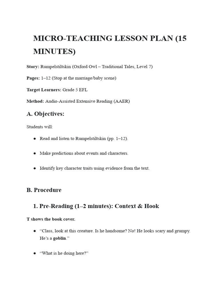 Lesson Plan | PDF | Fairy Tales | Folklore