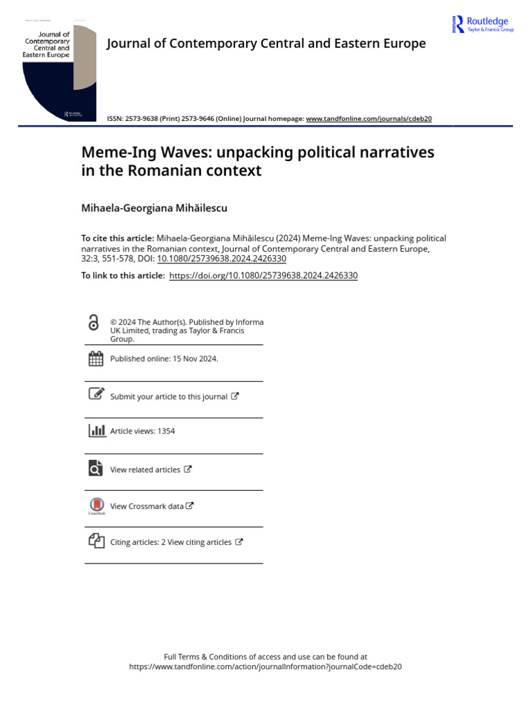 Political Memes and Narratives in Romania | PDF | Meme | Qualitative ...