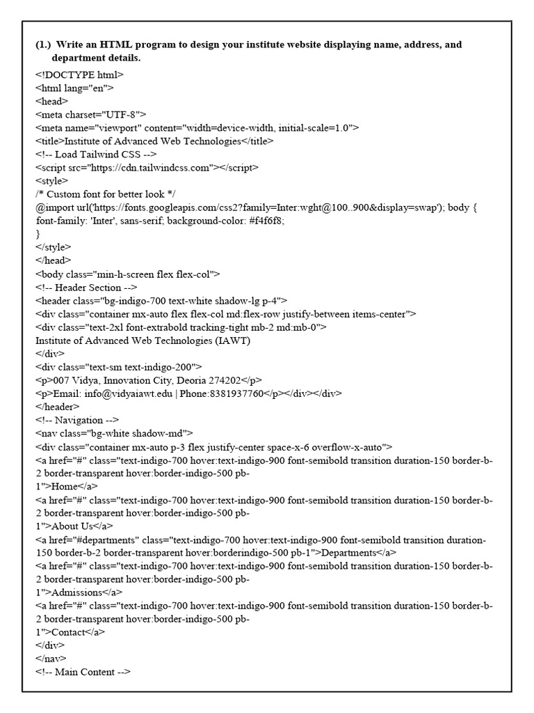 WT Practical File | PDF | Software Engineering | Computer Programming