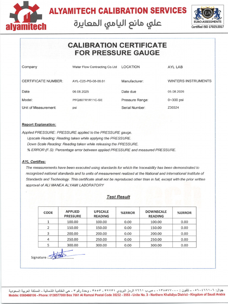 Calibration Certificates - For Reda - KFUPM | PDF