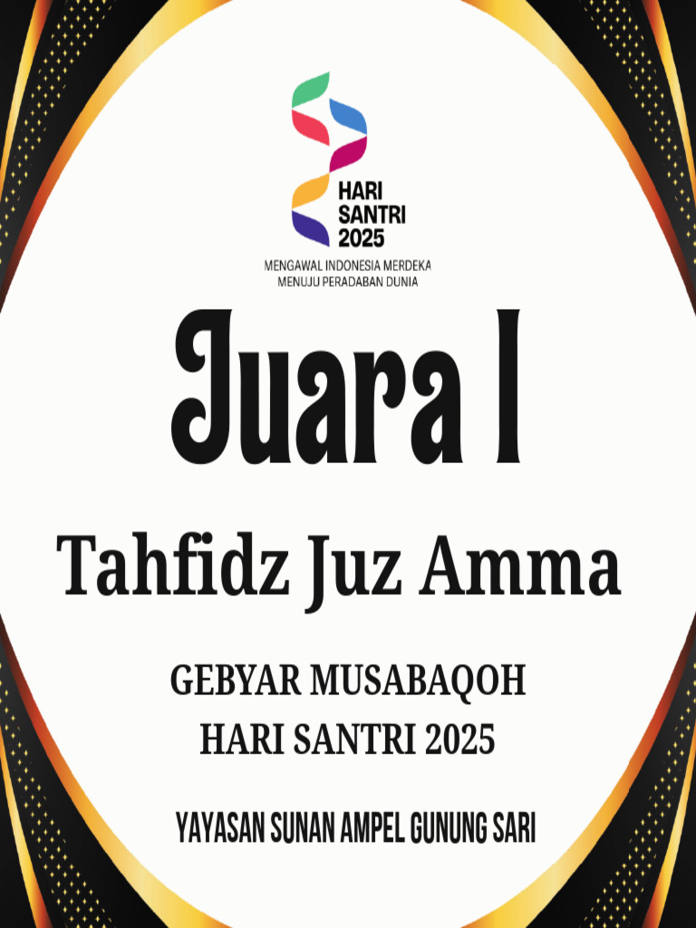 Salinan Dari Stiker Piala Juara Kelas Anak Minimalis Simpel Emas ...