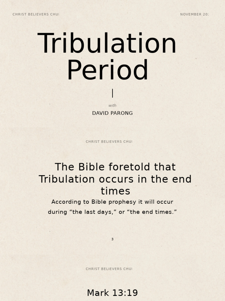Understanding the Tribulation Period | PDF | Bible | Christian Belief ...