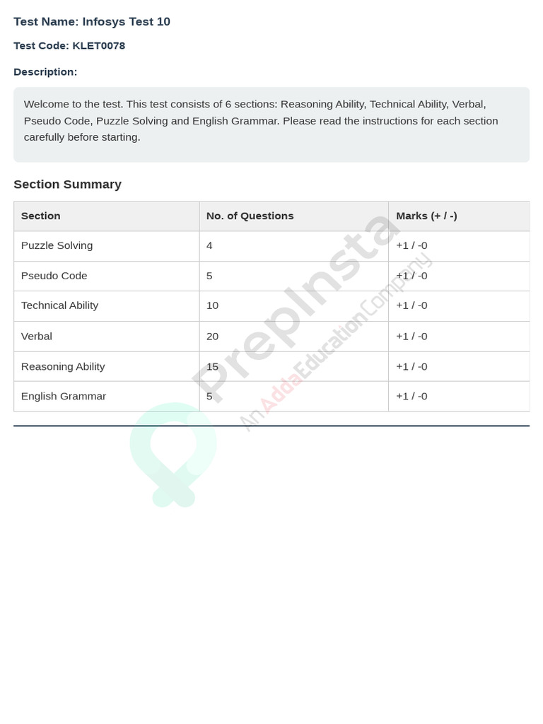 KLET Infosys Test 10 Answer Key | PDF | Scheduling (Computing) | Cpu Cache