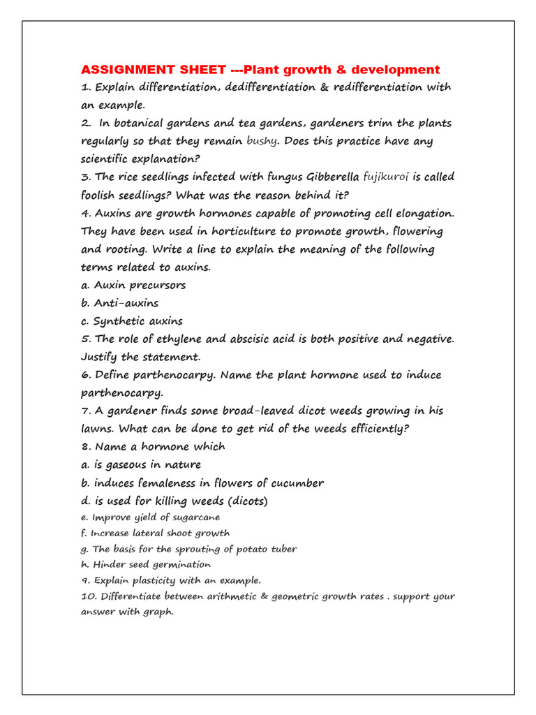 Plant Growth & Development Insights | PDF