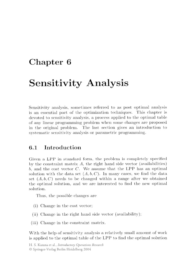 CH6 - Sensitivity Analysis | PDF