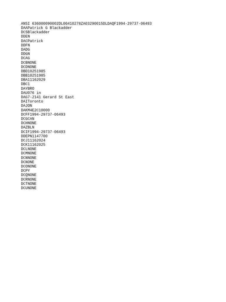 ANSI Document Overview and Codes | PDF