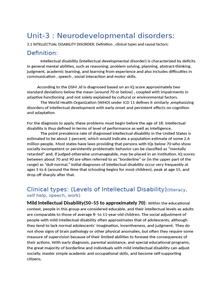 AP UNIT 3 | PDF | Attention Deficit Hyperactivity Disorder | Autism