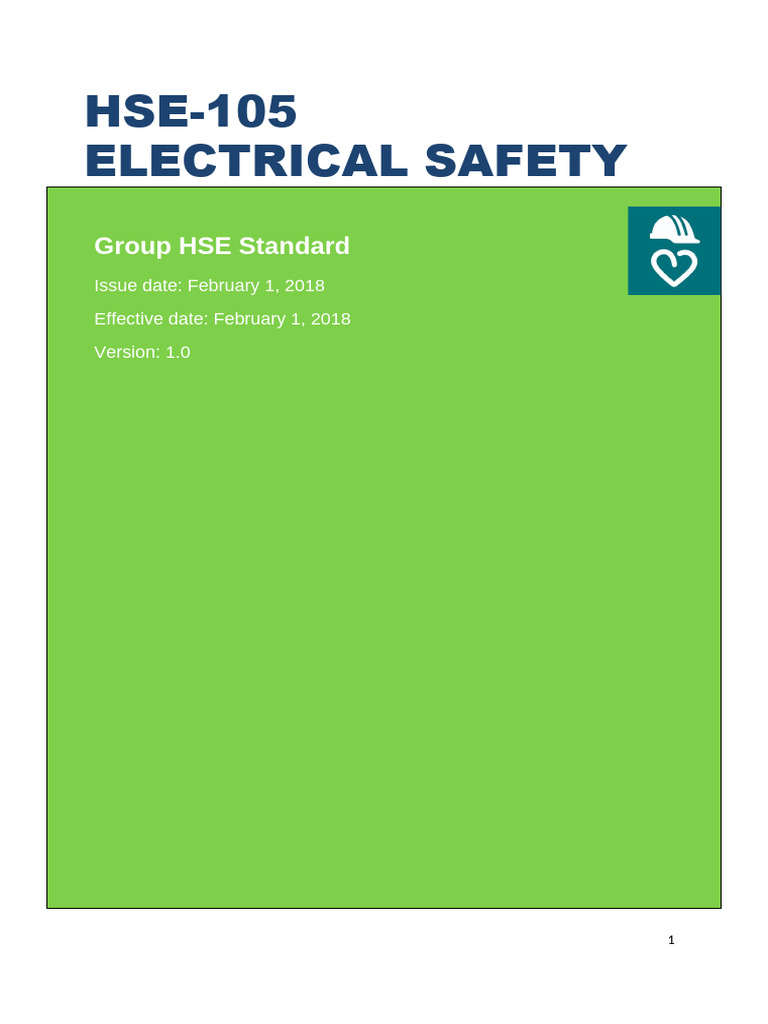 HSE-105 Electrical Safety v1.0 | PDF | Electricity | Electric Power
