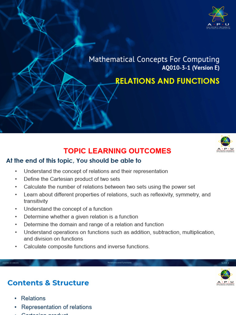 Relations and Functions | PDF | Function (Mathematics) | Multiplication
