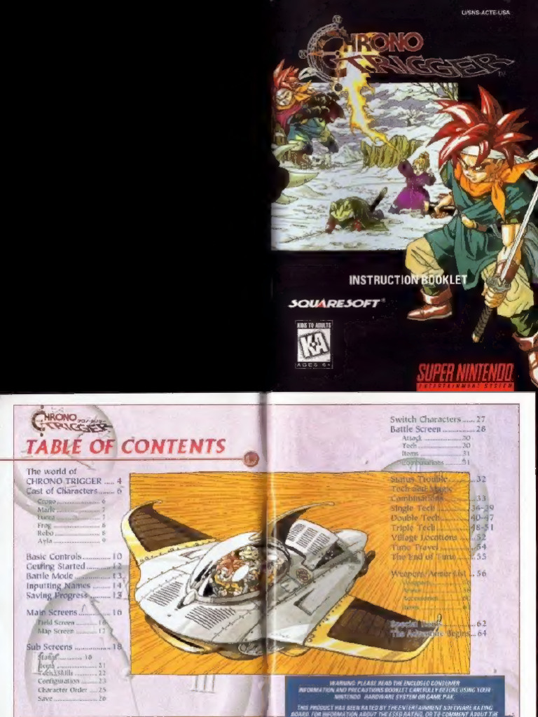 คู่มือเกม (Manual) Chrono Trigger (Snes)(Eng) | PDF | Role Playing ...