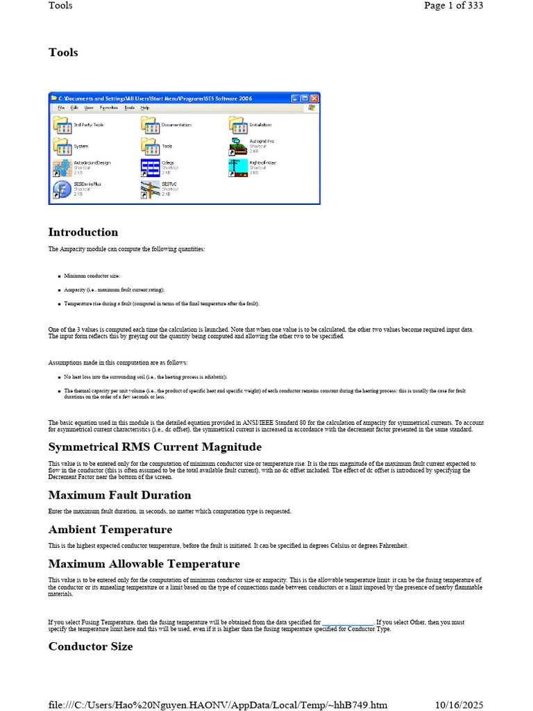 Ampacity Calculation Tools Overview | PDF | Electrical Resistivity And ...