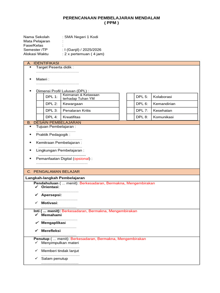 1_Format_ RPP_1_Pertemuan | PDF