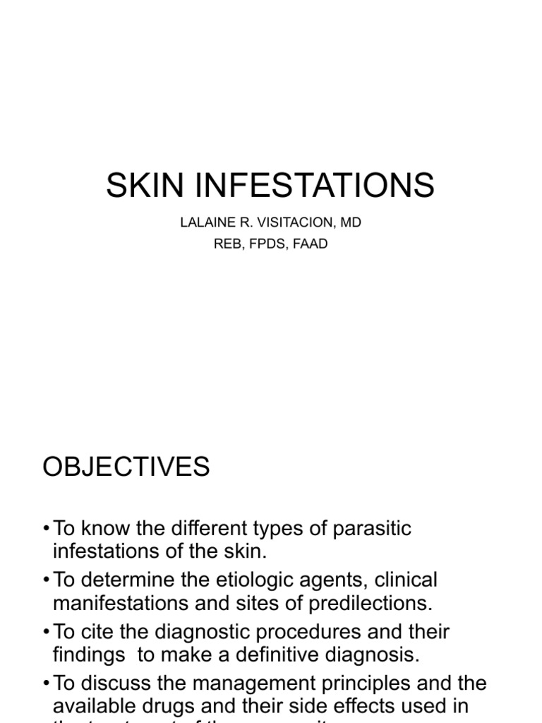 Derma - Skin Parasitic Infestations 2021 Dr. Visitacion | PDF ...