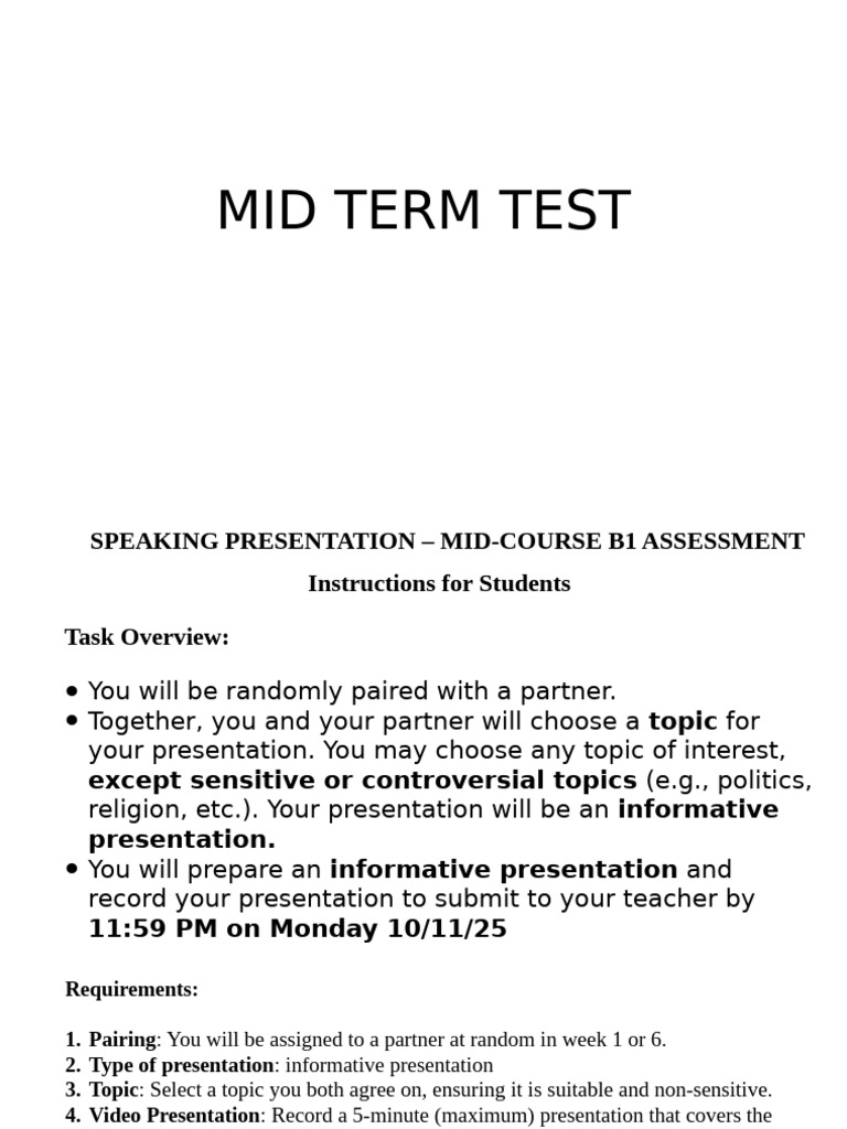 Mid Term Test | PDF