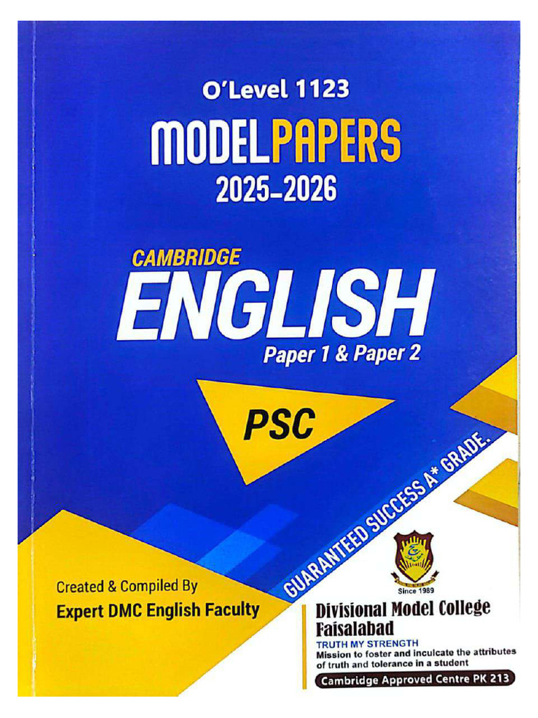 DMC PSC Eng Model Paper o Level | PDF
