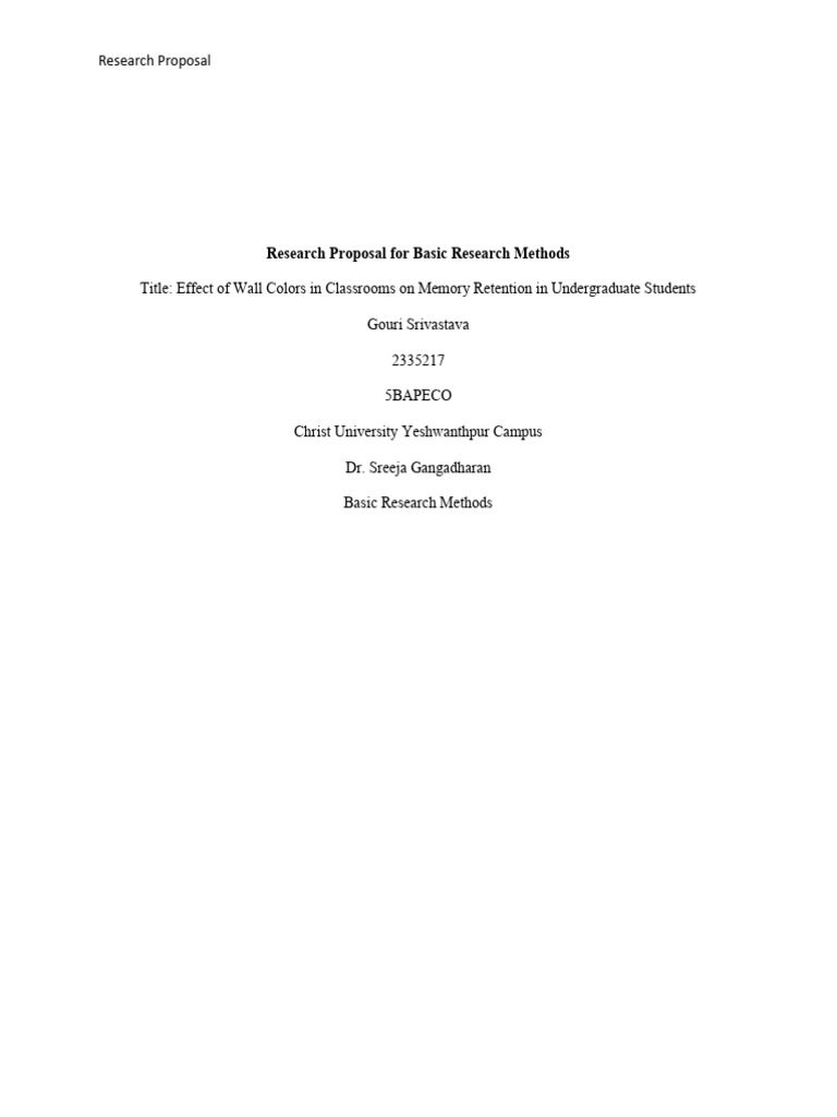 Gouri Srivastava Research Proposal BRM | PDF | Memory | Attention