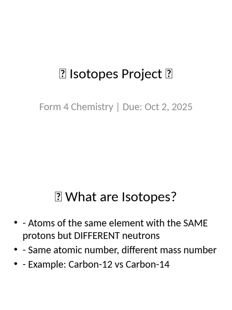 Isotopes Project With Images | PDF