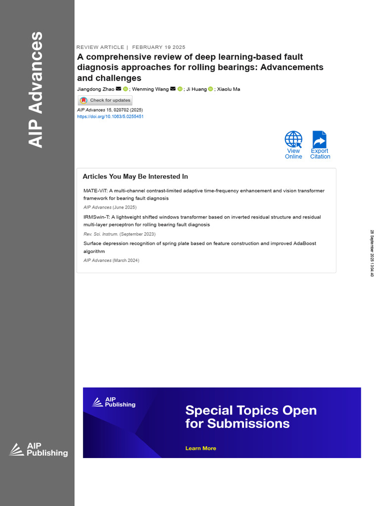 A Comprehensive Review of Deep Learning-Based Fault Diagnosis ...