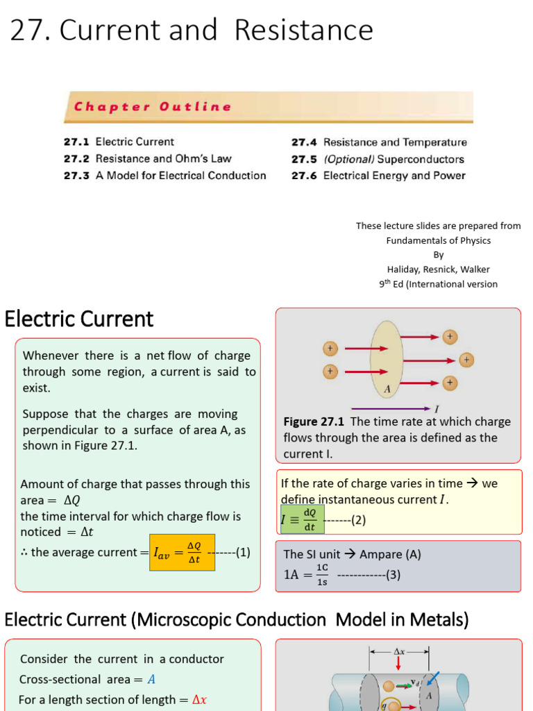 PHY121 Applied Physics For Engineers-Lecture-3 | PDF | Electric Current ...